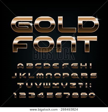 Gold Alphabet Font. Vector & Photo (Free Trial) | Bigstock