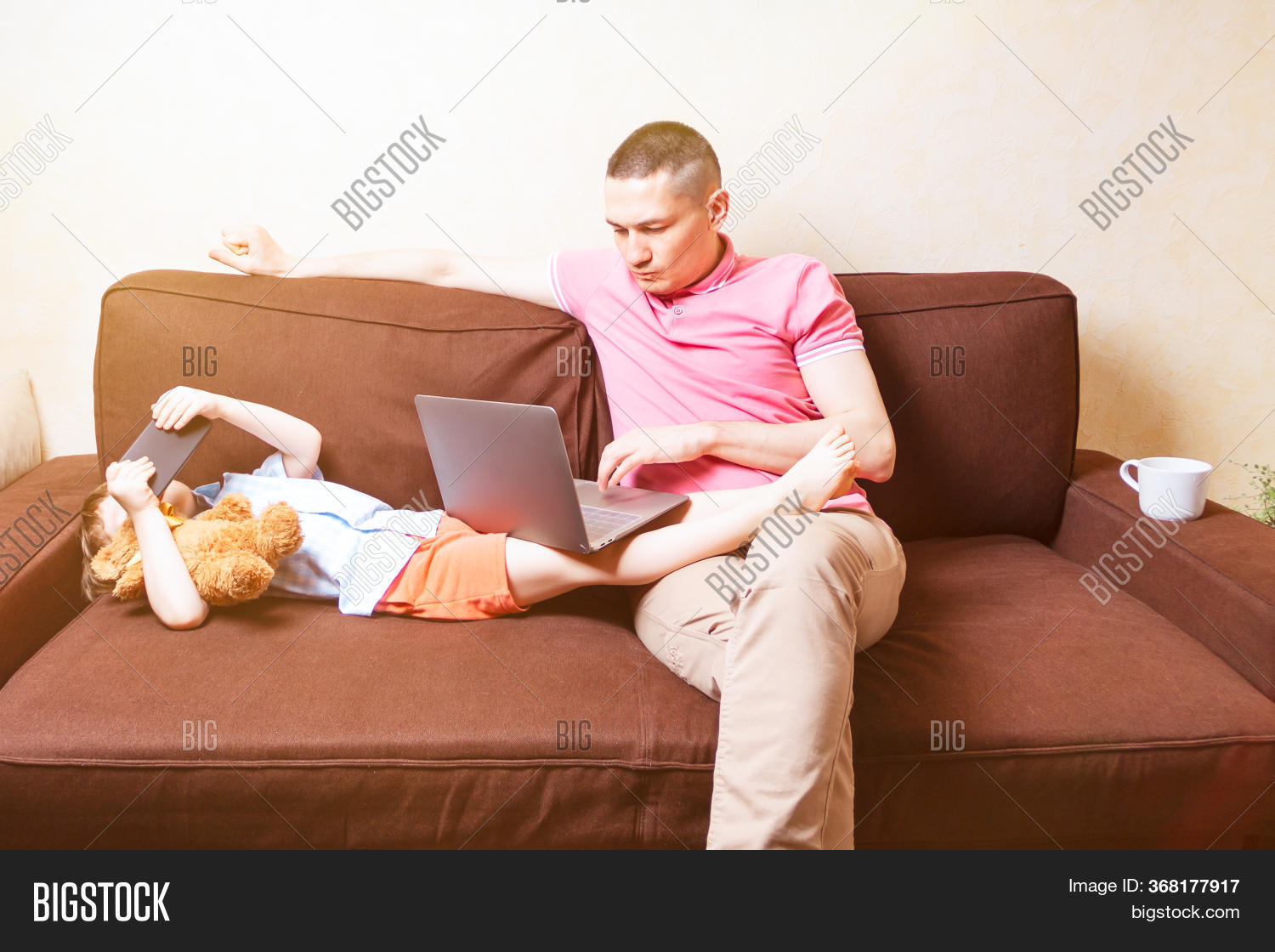 Happy Young Father Sit Image & Photo (Free Trial) | Bigstock