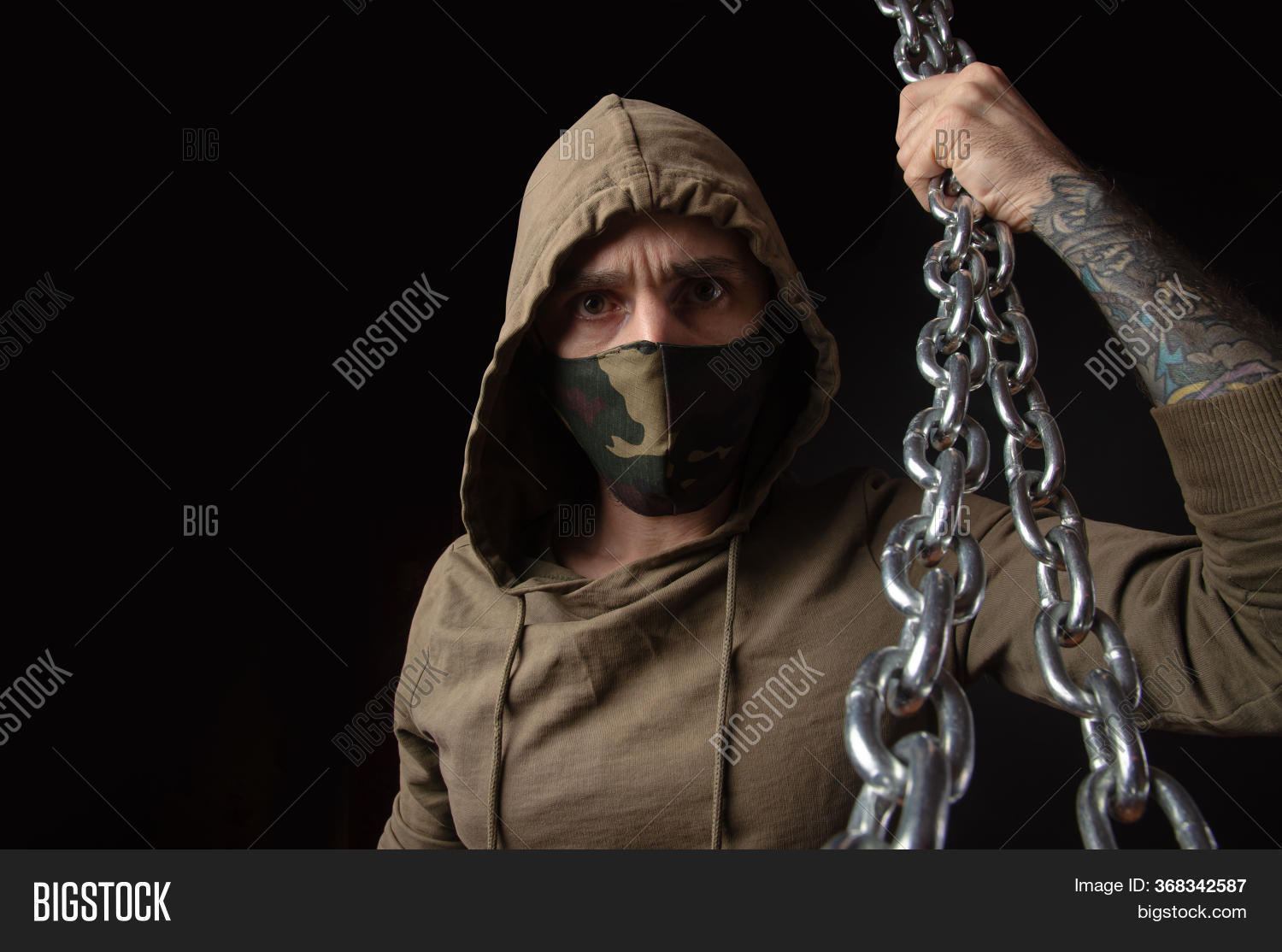 Guy Mask Hood Chains Image & Photo (Free Trial) | Bigstock