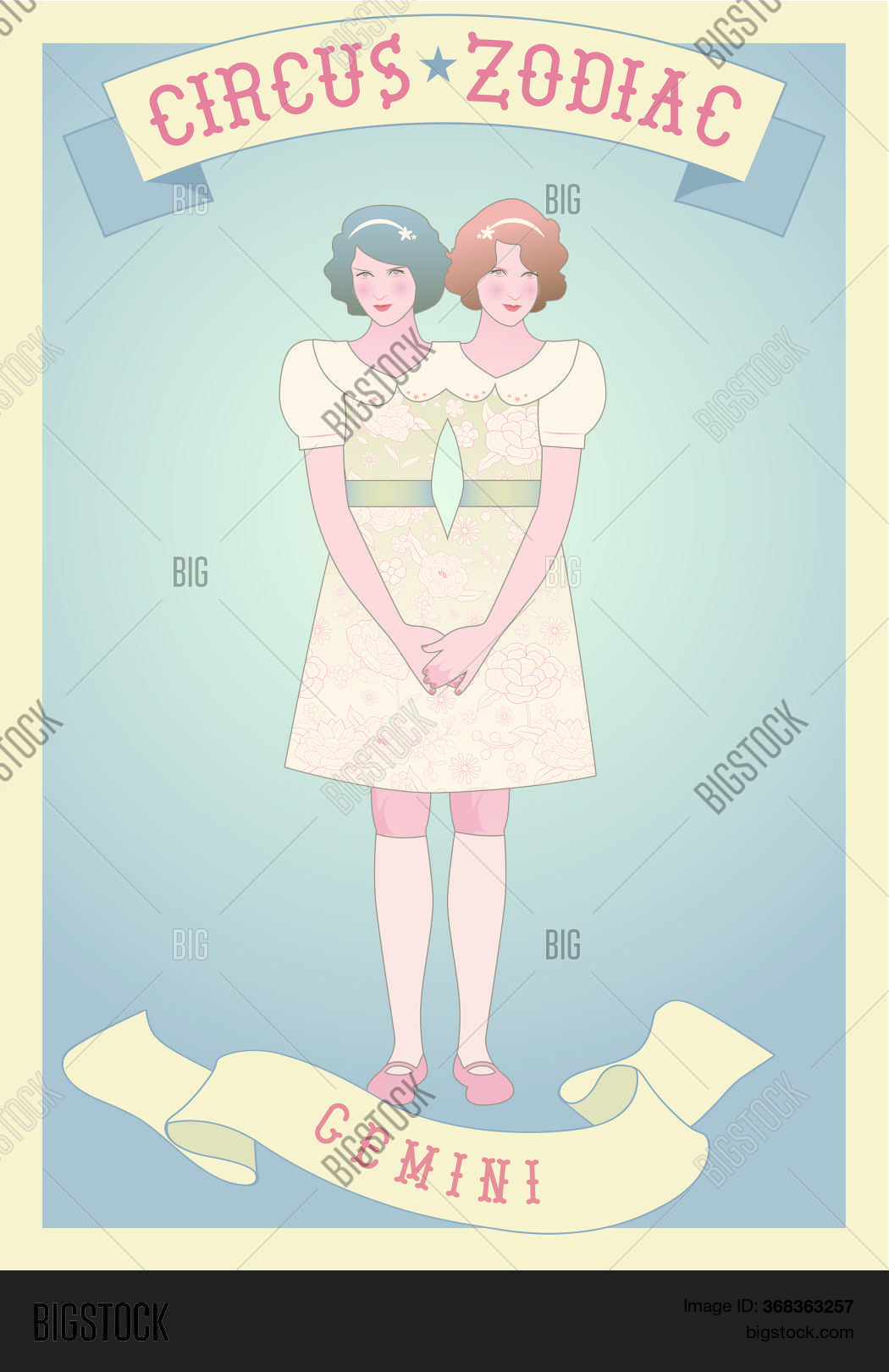 Zodiac Circus. Gemini Vector & Photo (Free Trial) | Bigstock
