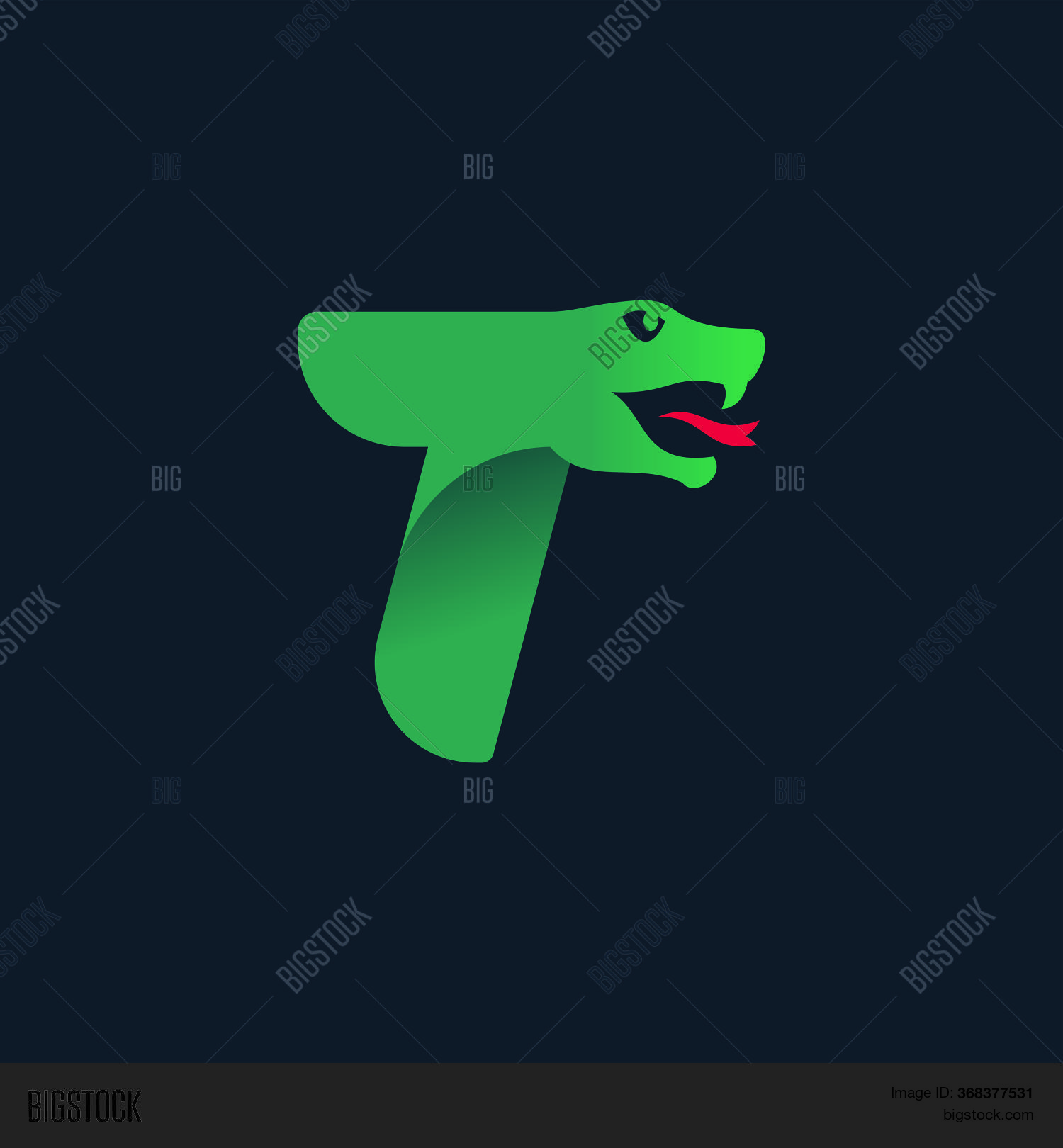T Letter Logo Snake Vector & Photo (Free Trial) | Bigstock
