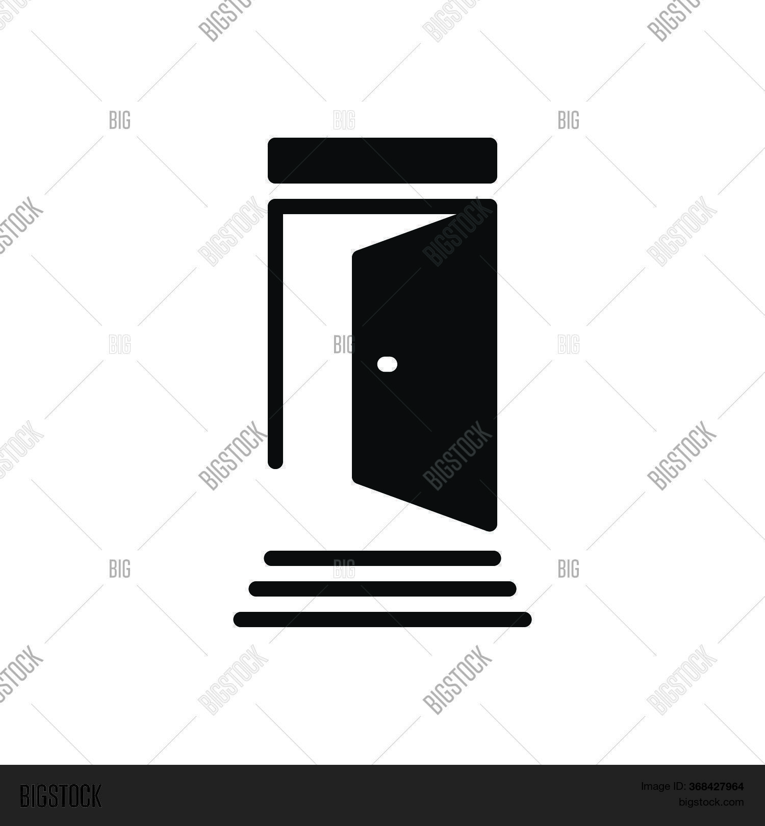 Black Solid Icon Door Vector & Photo (Free Trial) | Bigstock