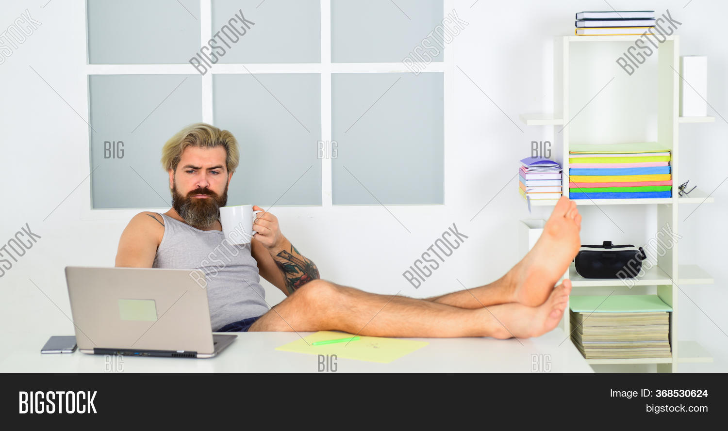 Barefoot Guy Working Image & Photo (Free Trial) | Bigstock