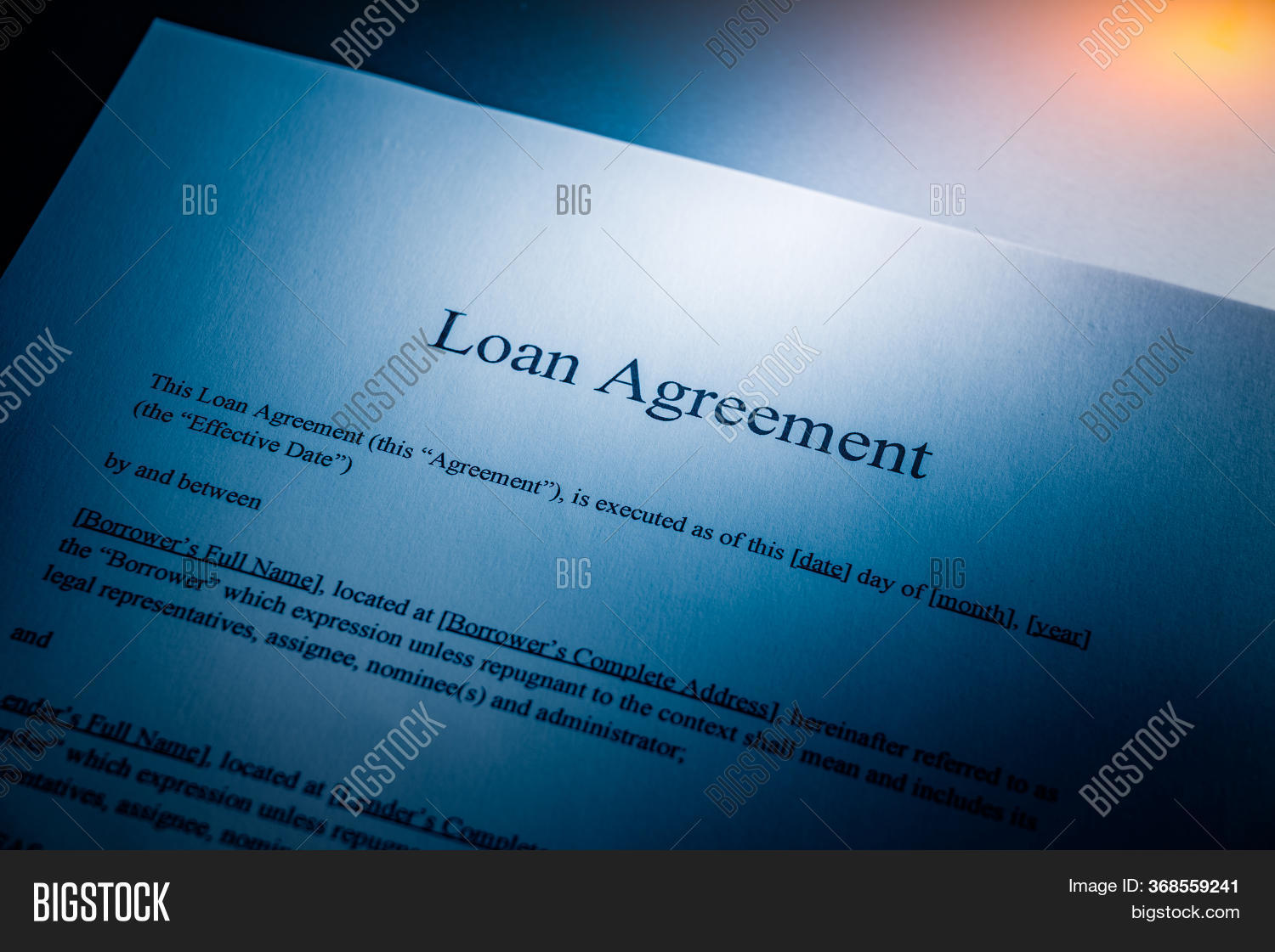 Loan Agreement Dark Image & Photo (Free Trial) | Bigstock