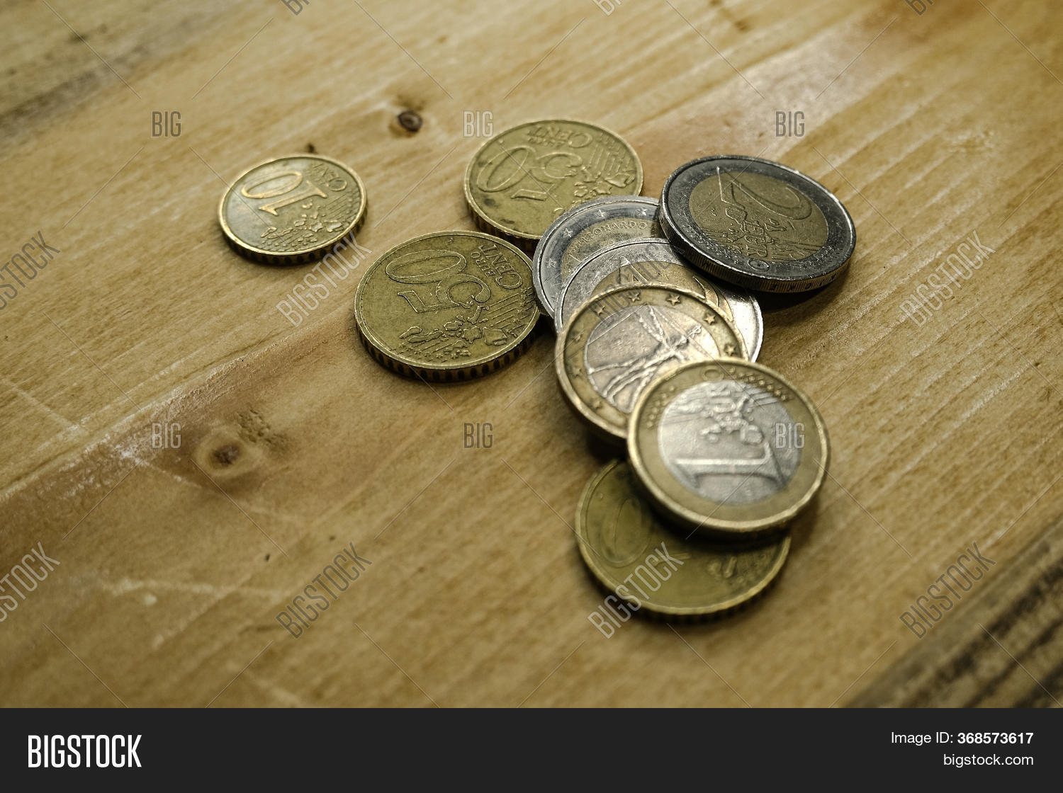 Euro Coins On Table, Image & Photo (Free Trial) | Bigstock