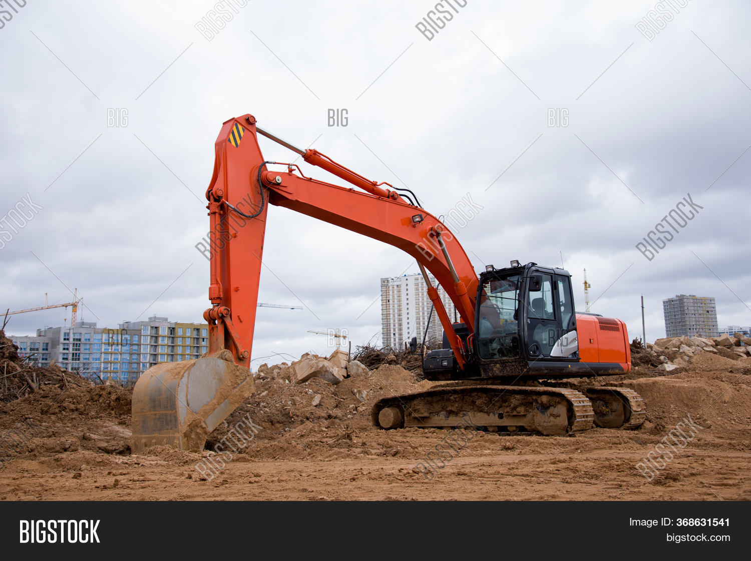 Red Excavator During Image & Photo (Free Trial) | Bigstock