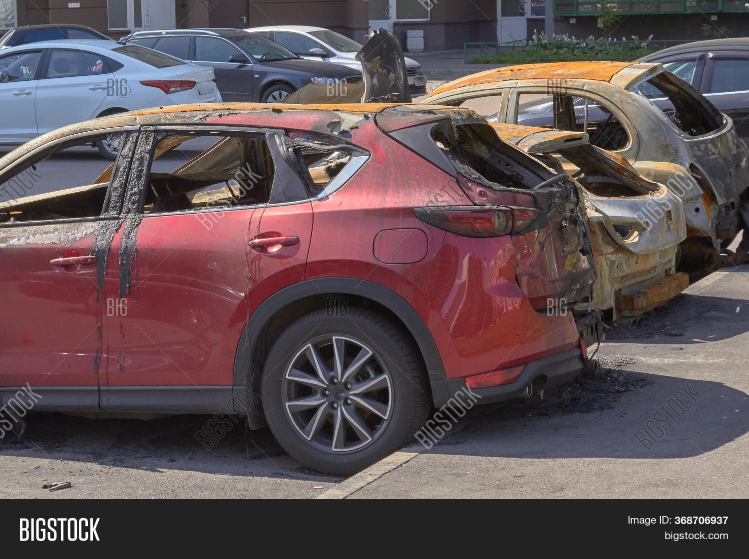 City Burned Cars After Image & Photo (Free Trial) | Bigstock
