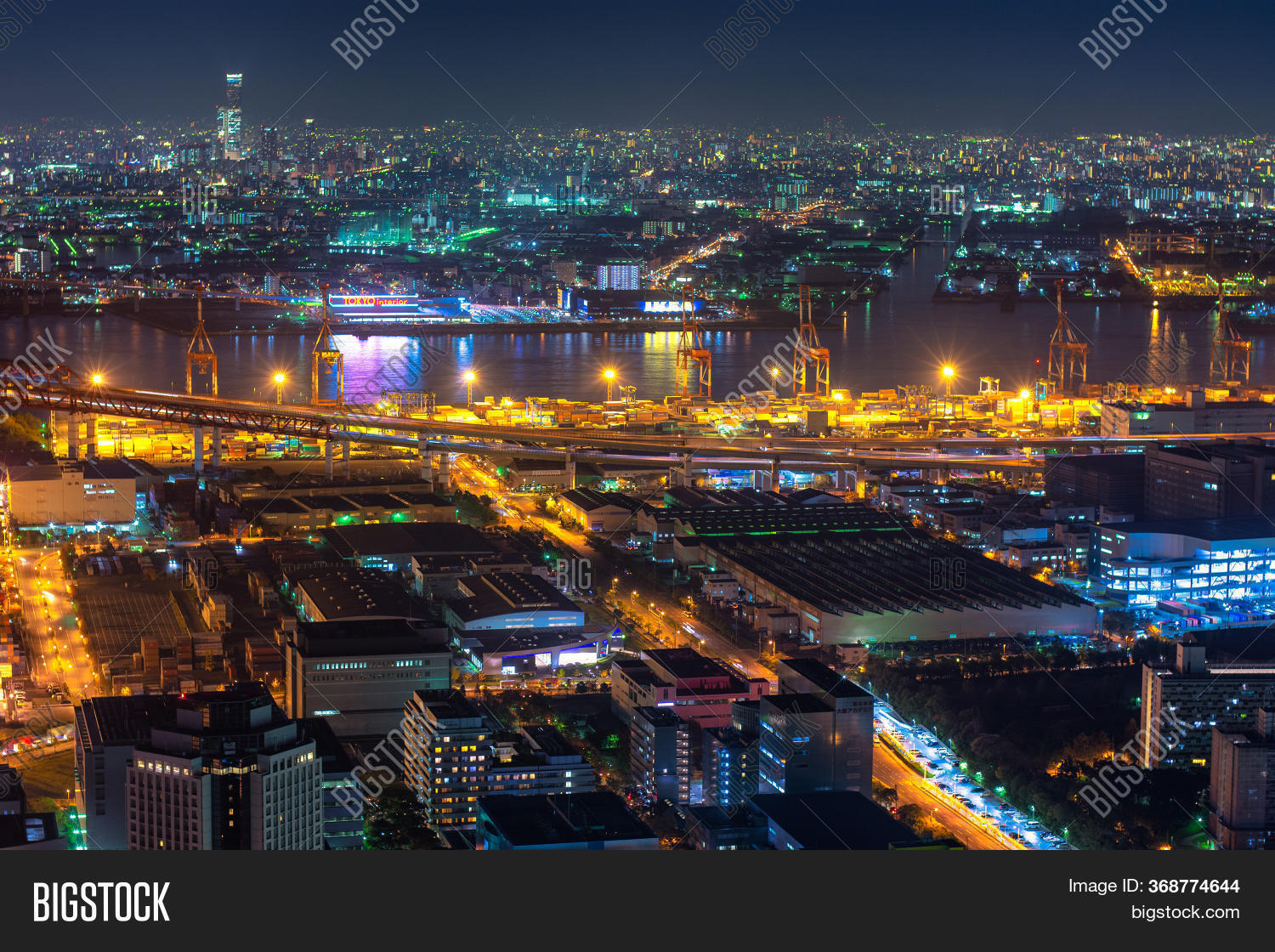 Areal View Osaka Port Image & Photo (Free Trial) | Bigstock