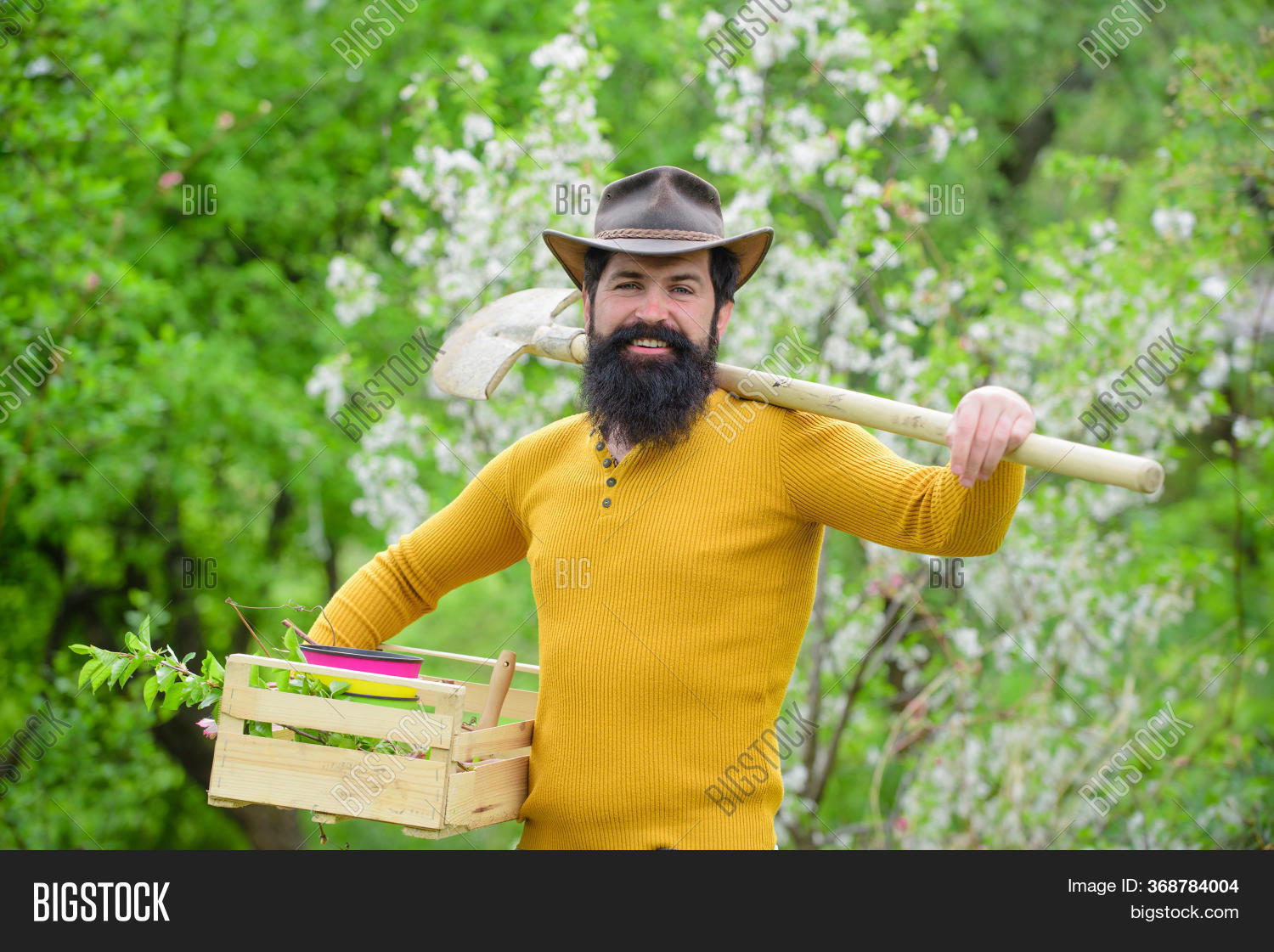 Farmer Working Garden Image & Photo (Free Trial) | Bigstock