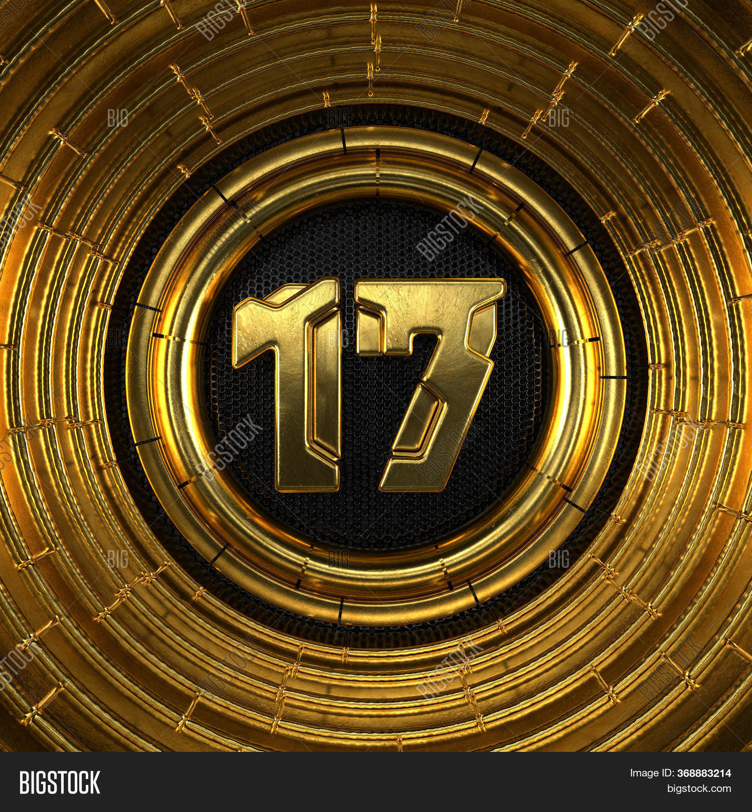 Gold Number 17 (number Image & Photo (Free Trial) | Bigstock