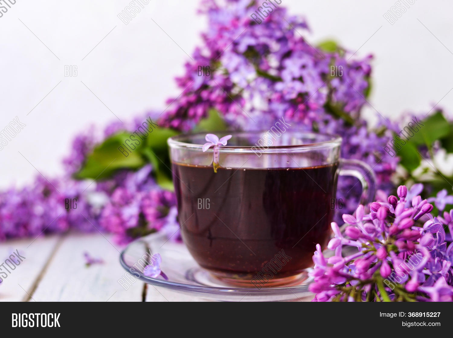 Cup Tea Lilac Flowers Image & Photo (Free Trial) | Bigstock