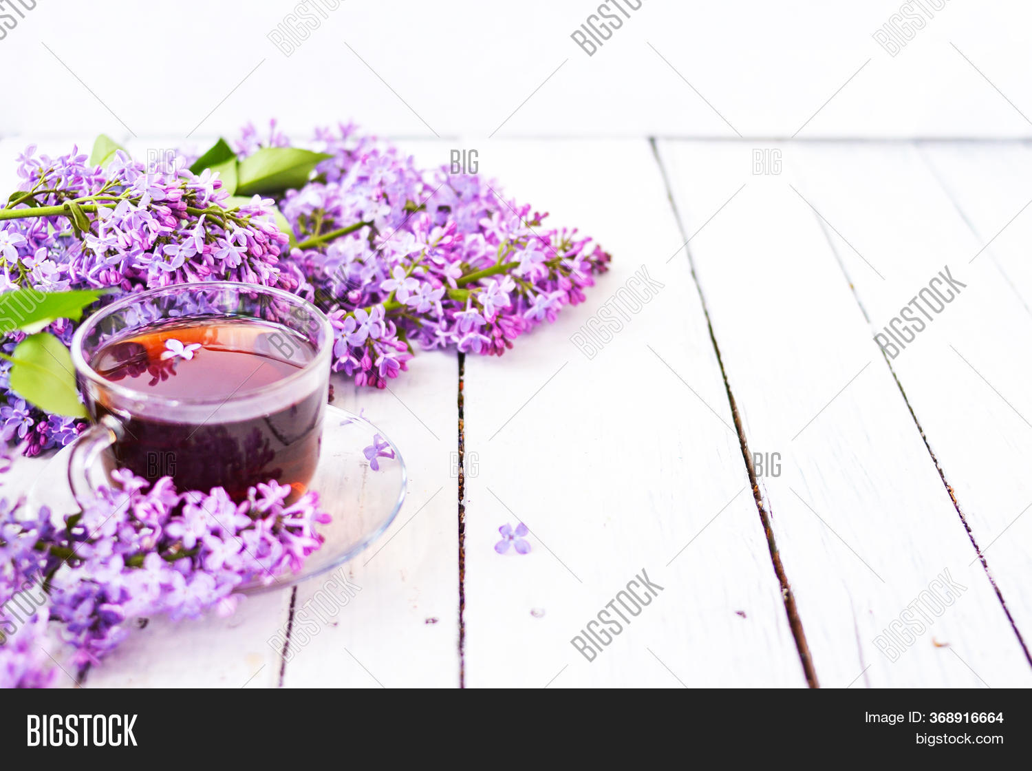 Cup Tea Lilac Flowers Image & Photo (Free Trial) | Bigstock