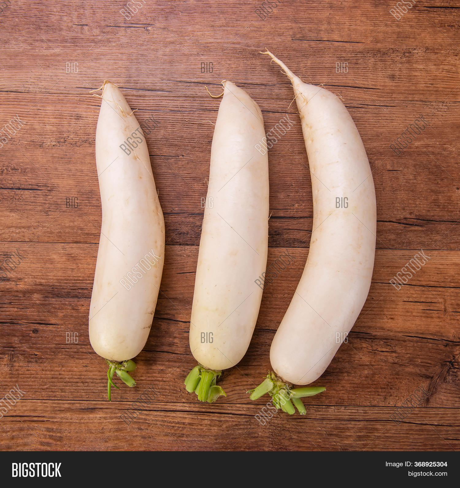 Daikon Radish On Wood Image & Photo (Free Trial) | Bigstock