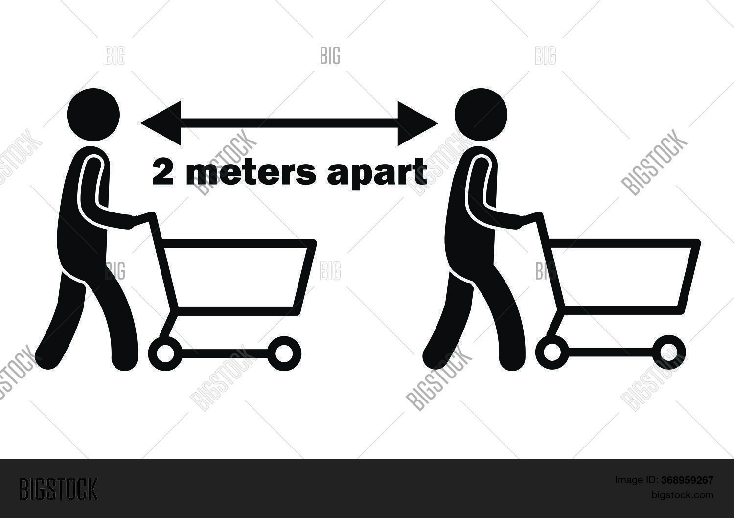 2 Meters Apart Stick Vector & Photo (Free Trial) | Bigstock