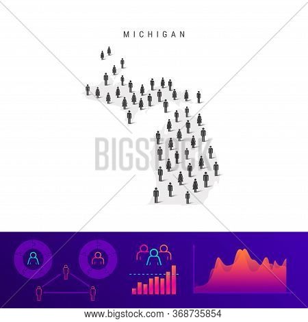 Michigan People Map. Vector & Photo (Free Trial) | Bigstock