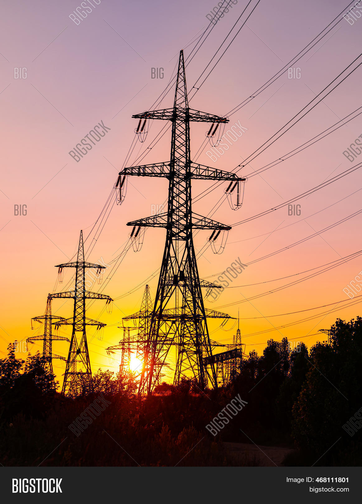High Voltage Pylons Image & Photo (Free Trial) | Bigstock