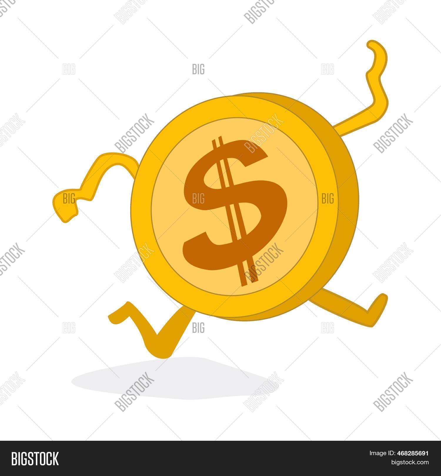Dollar Coin Running On Image & Photo (Free Trial) | Bigstock