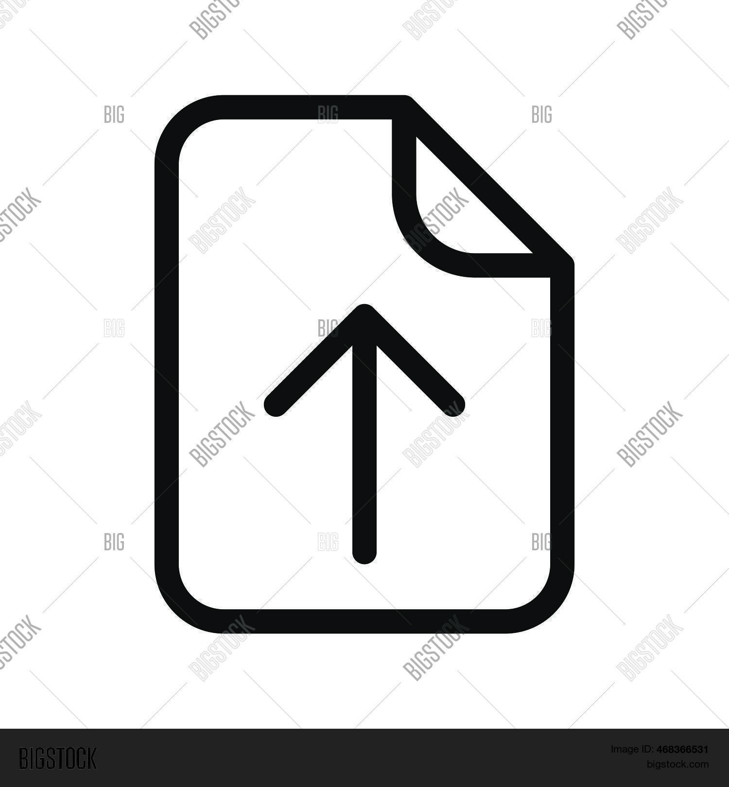Upload File Icon Line Vector & Photo (Free Trial) | Bigstock