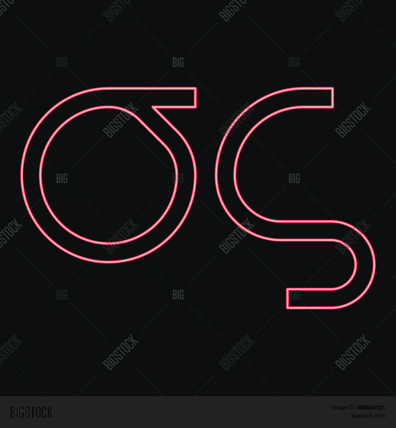Neon Sigma Greek Vector & Photo (Free Trial) | Bigstock