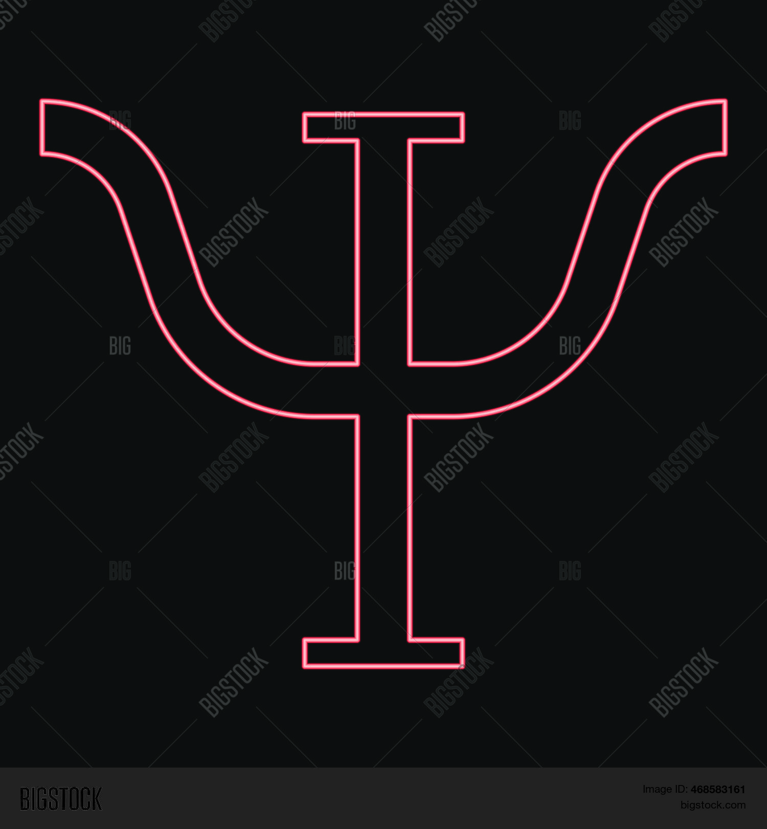 Neon Psi Greek Symbol Vector & Photo (Free Trial) | Bigstock
