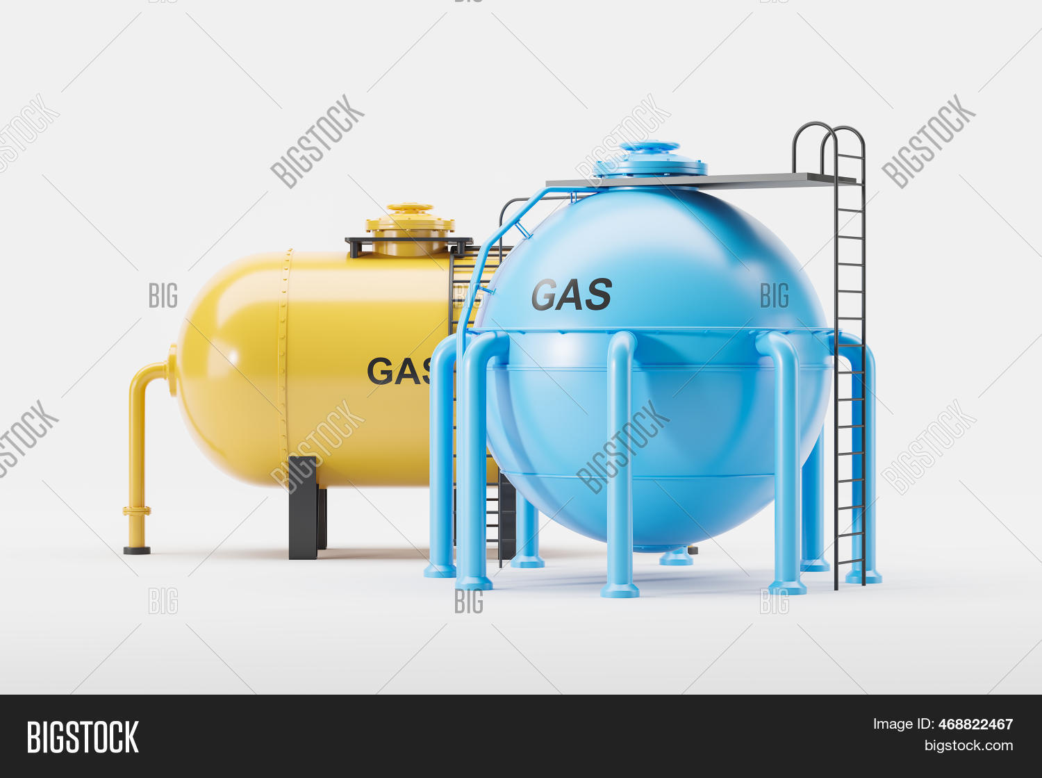 Yellow Blue Gas Tanks Image & Photo (Free Trial) | Bigstock