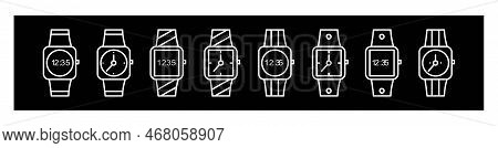 Time Clock Line Icons Vector & Photo (Free Trial) | Bigstock