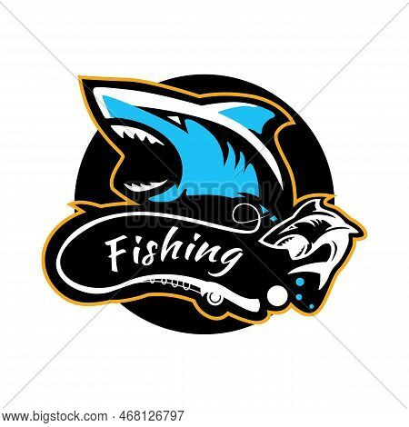 Shark Fishing Logo Vector & Photo (Free Trial) | Bigstock