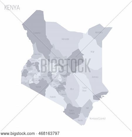 Kenya Political Map Vector & Photo (Free Trial) | Bigstock