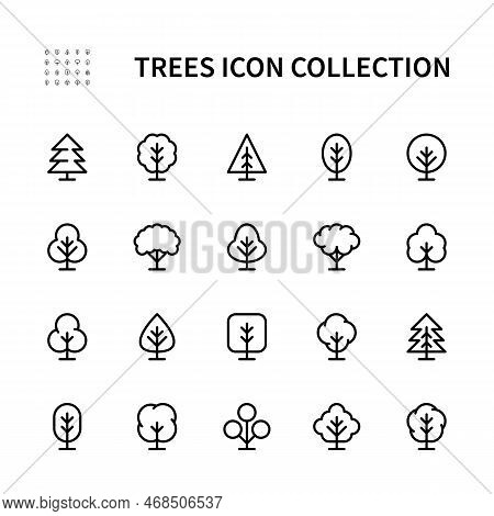 Trees Vector Linear Vector & Photo (Free Trial) | Bigstock