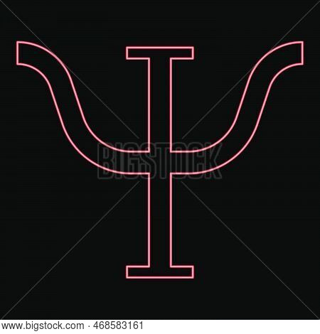 Neon Psi Greek Symbol Vector & Photo (Free Trial) | Bigstock