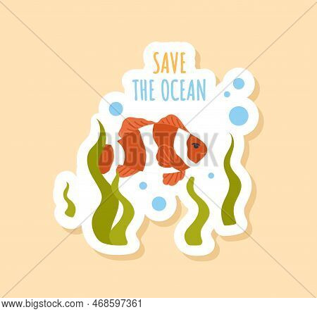 Save Ocean Badge. Vector & Photo (Free Trial) | Bigstock