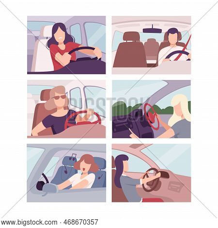 People Inside Car Set Vector & Photo (Free Trial) | Bigstock