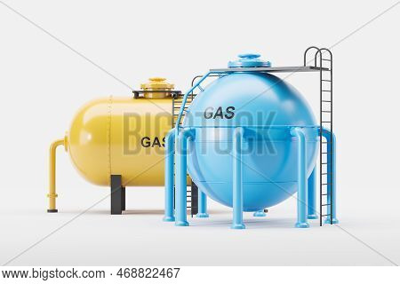 Yellow Blue Gas Tanks Image & Photo (Free Trial) | Bigstock