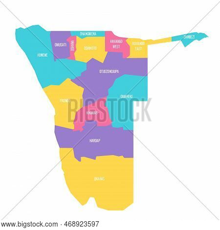 Namibia Political Map Vector & Photo (Free Trial) | Bigstock