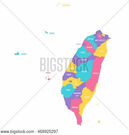 Taiwan Political Map Vector & Photo (Free Trial) | Bigstock