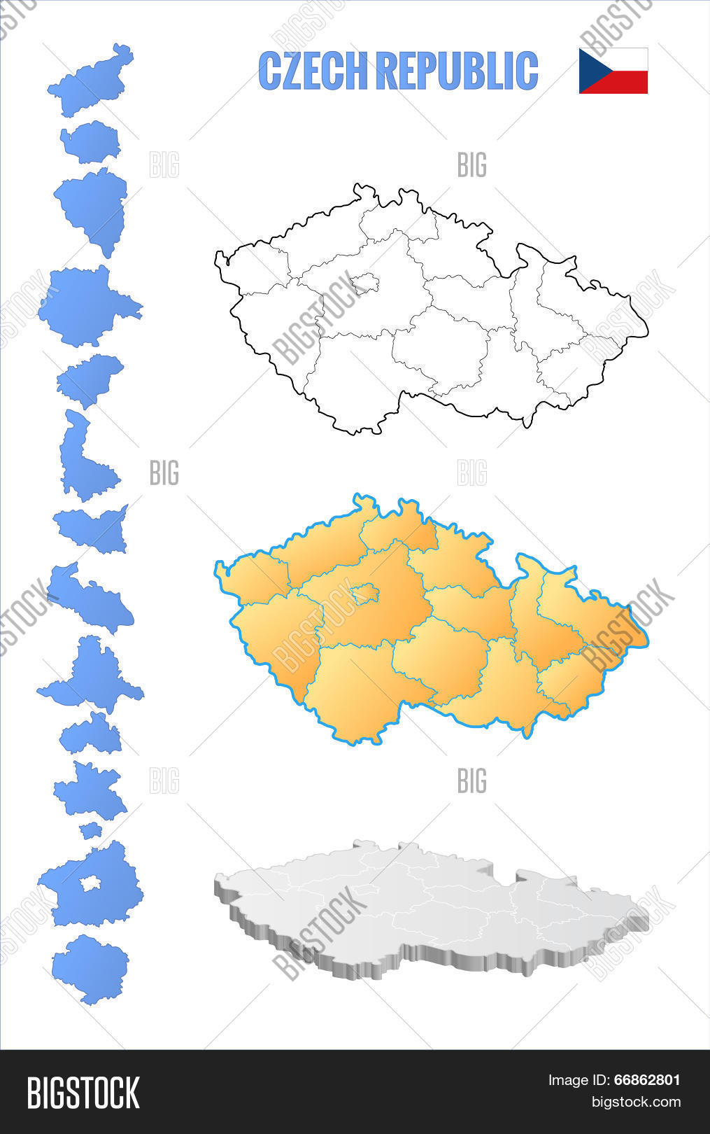 Outline Map Czech Vector & Photo (Free Trial) | Bigstock