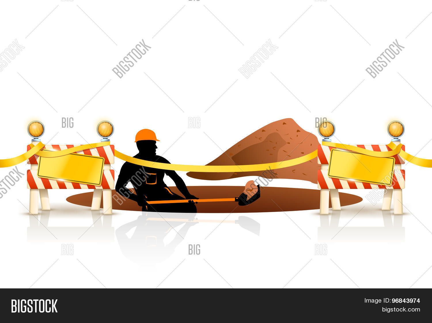 Builder Digging Vector & Photo (Free Trial) | Bigstock