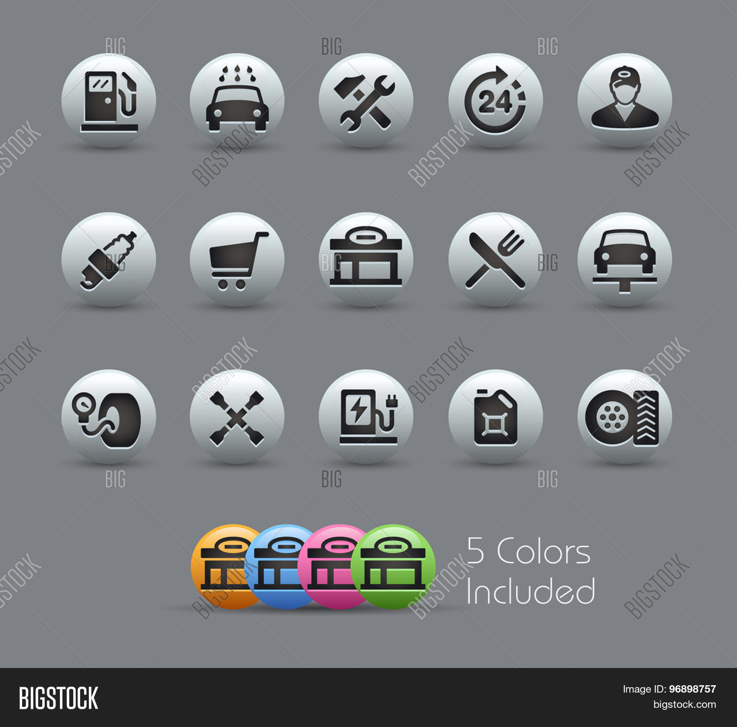 Gas Station Icons // Vector & Photo (Free Trial) | Bigstock