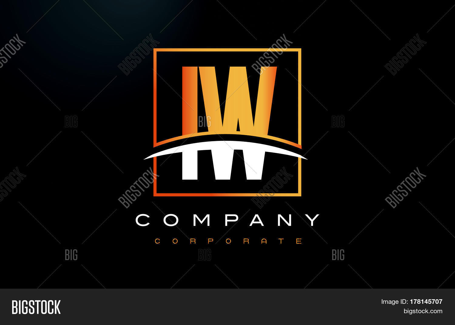 Iw W Golden Letter Vector & Photo (Free Trial) | Bigstock