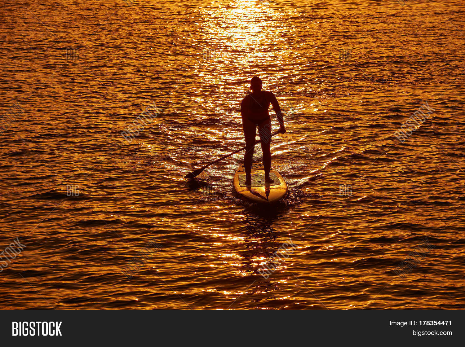 SUP Stand Surf Girl Image & Photo (Free Trial) | Bigstock