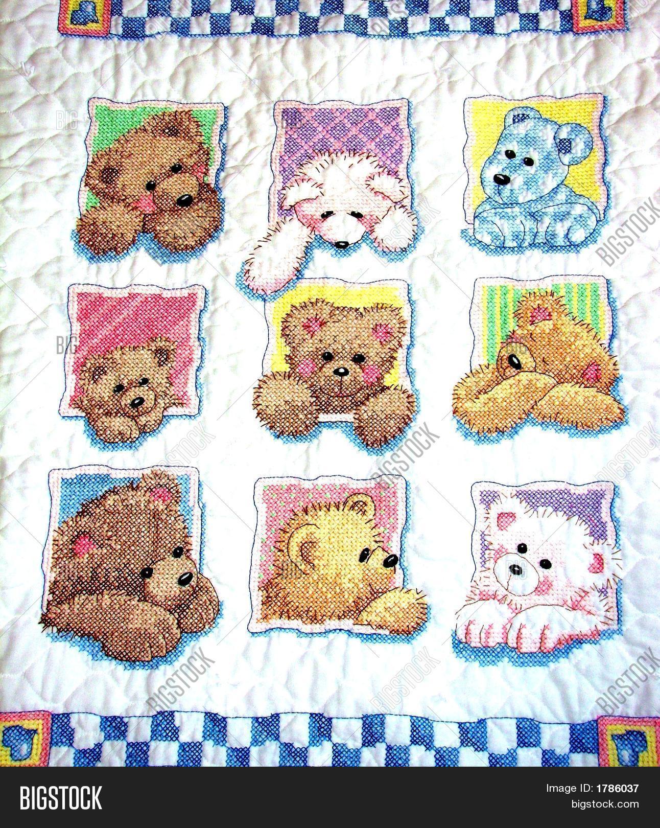 Cross-Stitched Teddy Image & Photo (Free Trial) | Bigstock