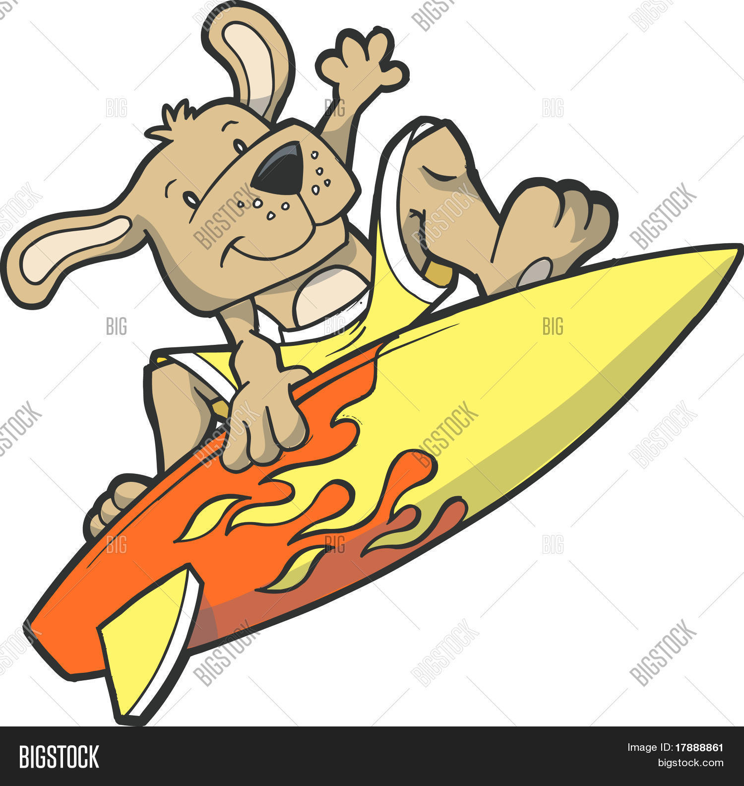 Surfing Dog Vector Vector & Photo (Free Trial) | Bigstock
