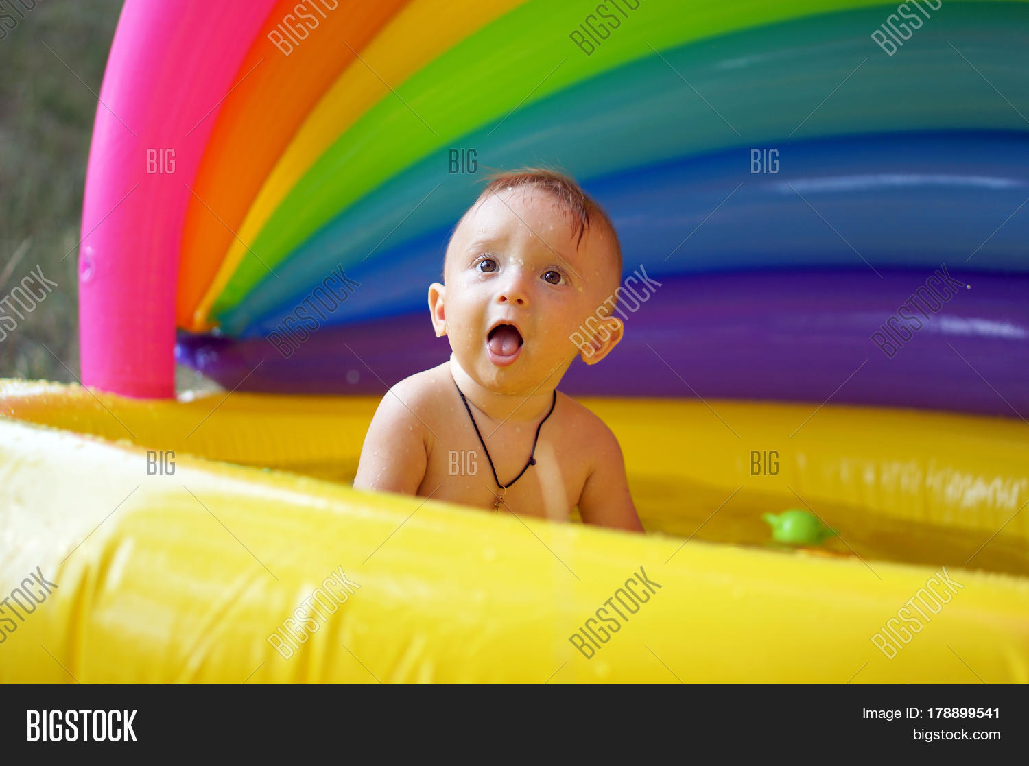Boy Playing Inflatable Image & Photo (Free Trial) | Bigstock