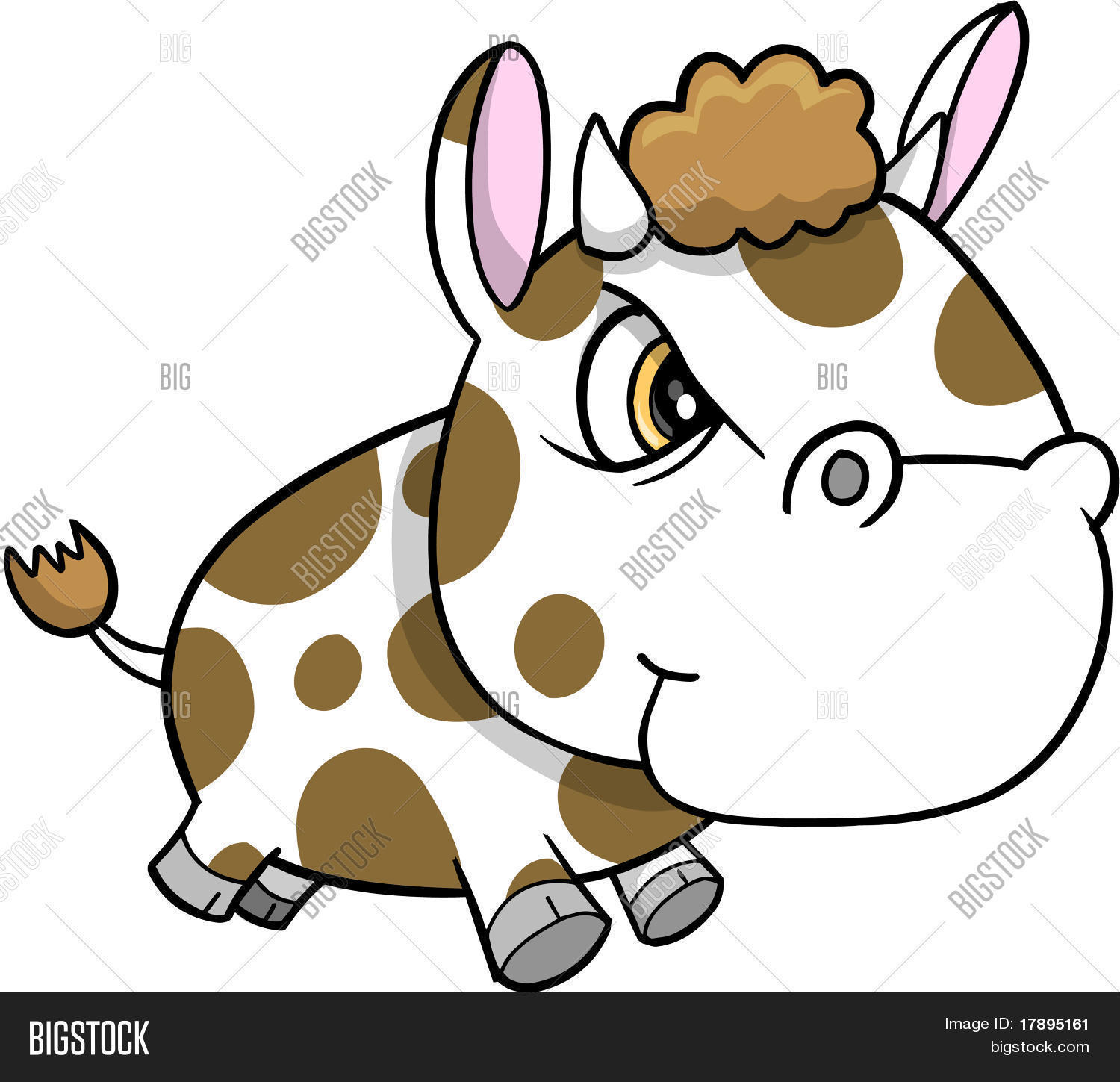 Cute Crazy Mad Cow Vector & Photo (Free Trial) | Bigstock