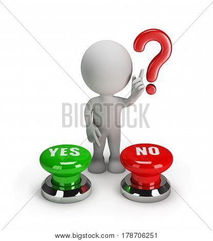 3d Man Chooses Yes No Image & Photo (Free Trial) | Bigstock