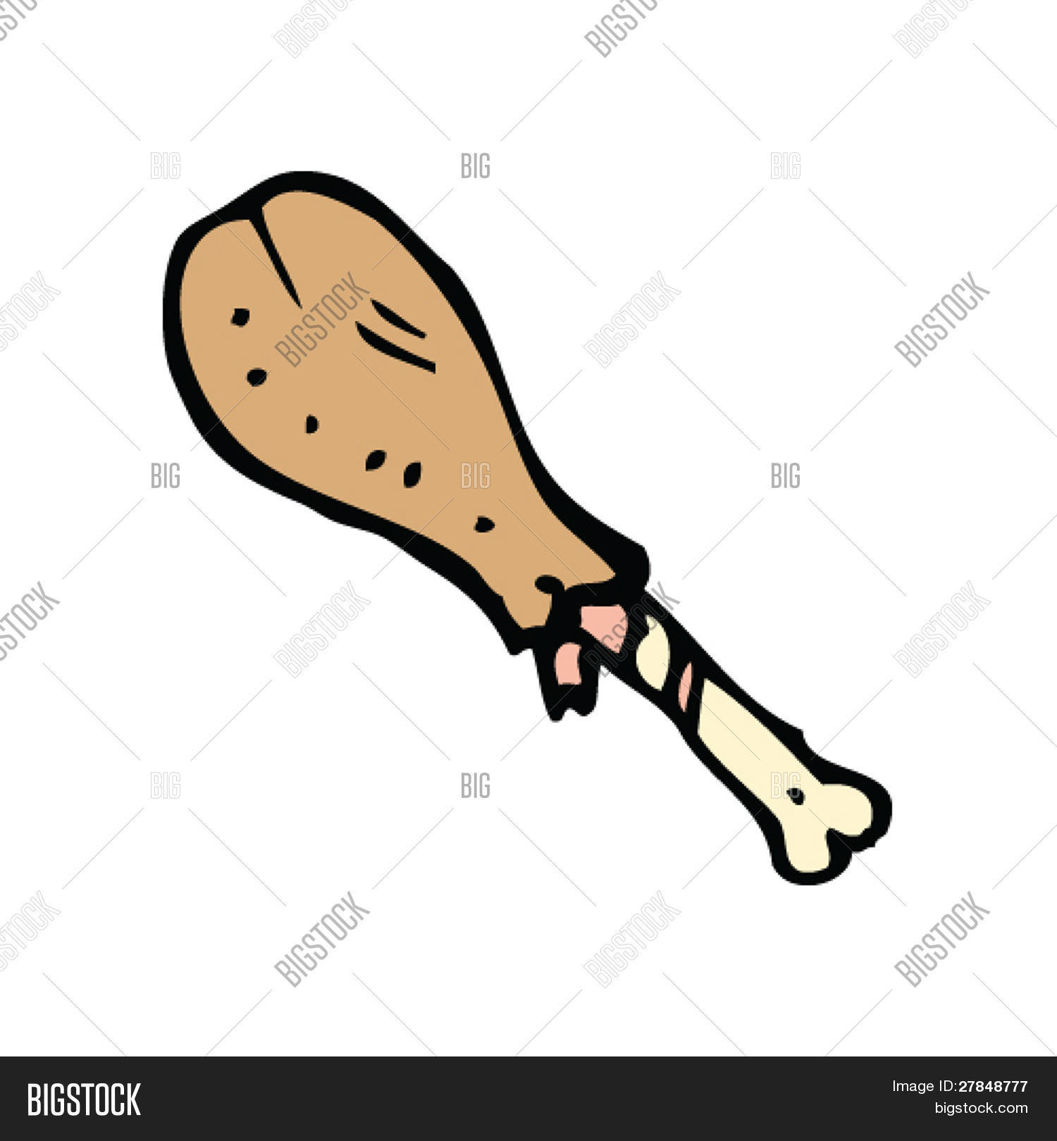 Drawing Chicken Leg Vector & Photo (Free Trial) | Bigstock
