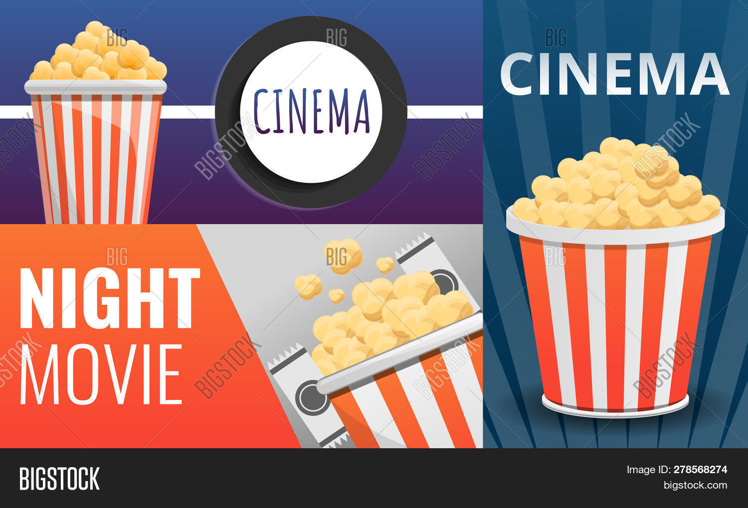 Popcorn Cinema Banner Image & Photo (Free Trial) | Bigstock