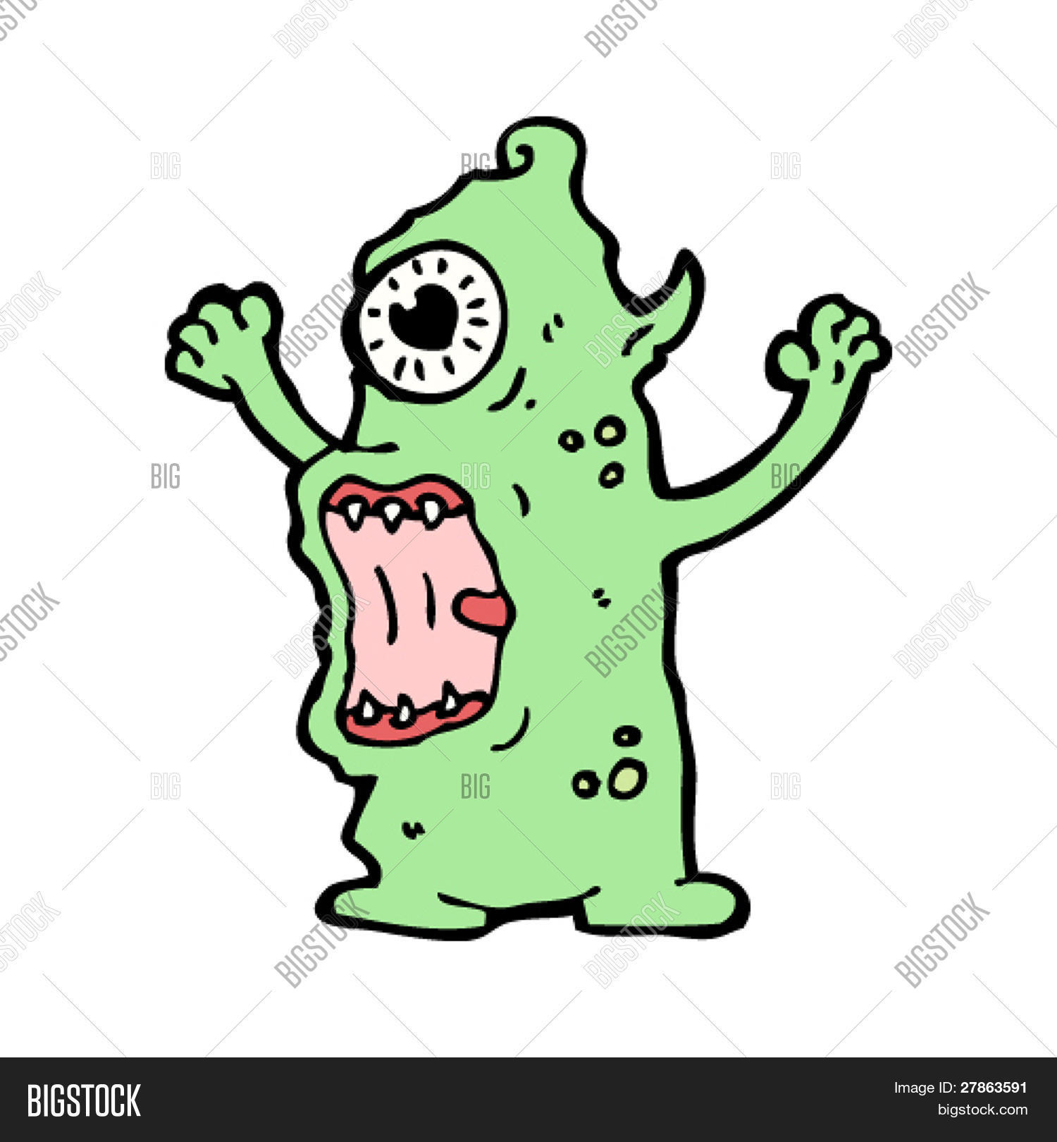 Scary Monster Cartoon Vector & Photo (Free Trial) | Bigstock