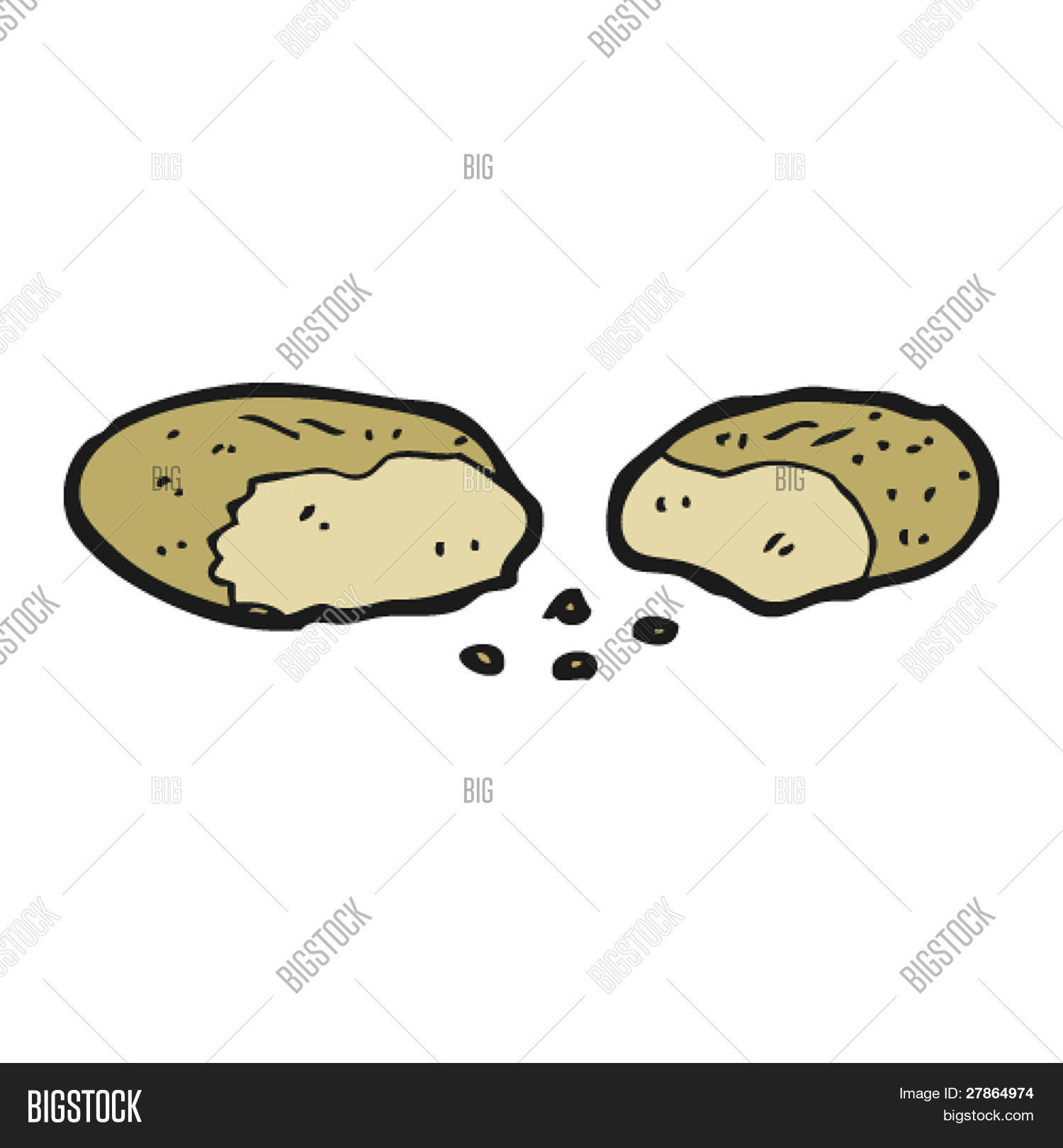Broken Bread Cartoon Vector & Photo (Free Trial) | Bigstock