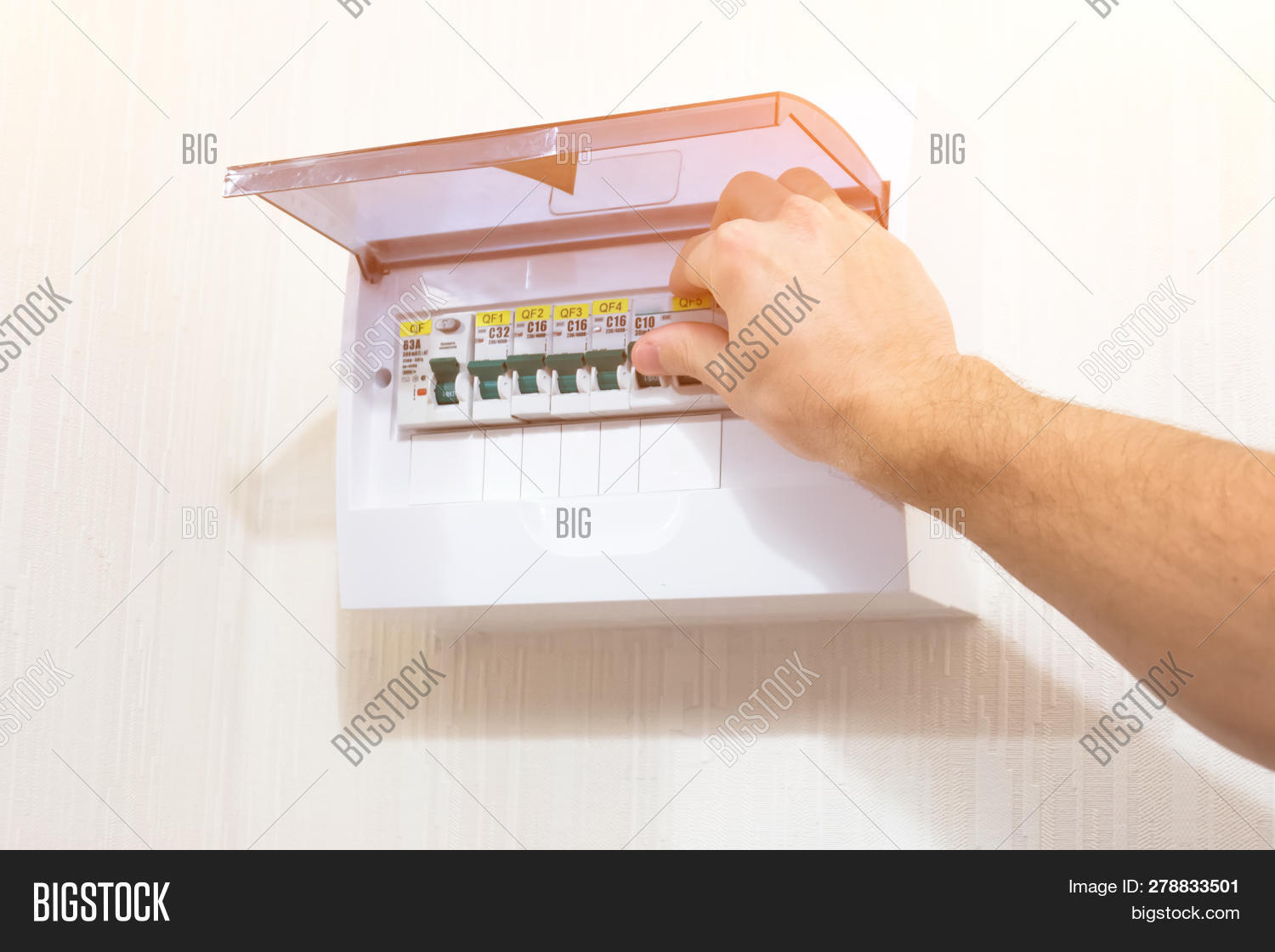 Hand Switches Turn On Image & Photo (Free Trial) | Bigstock